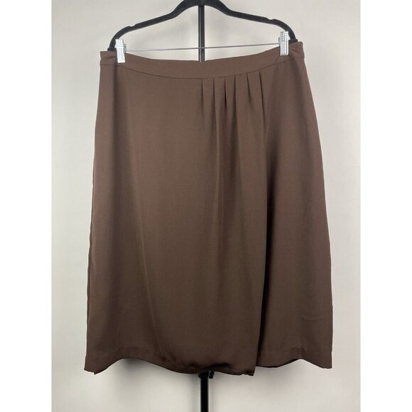Cato | Skirts | Cato Brown Faux Wrap Lined Center Back Slit Pencil ...